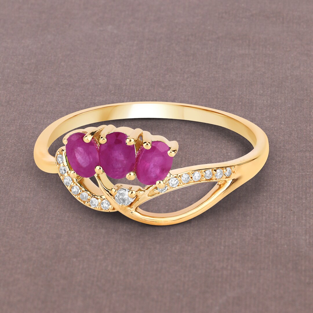 Ruby Ring, 14kt Ruby Gold Ring, Ruby Knot Ring, Yellow Gold Ruby Ring ...