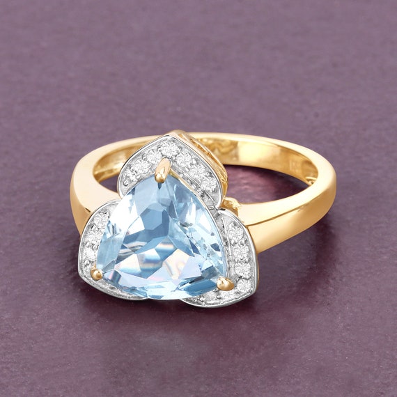 Genuine aquamarine ring store