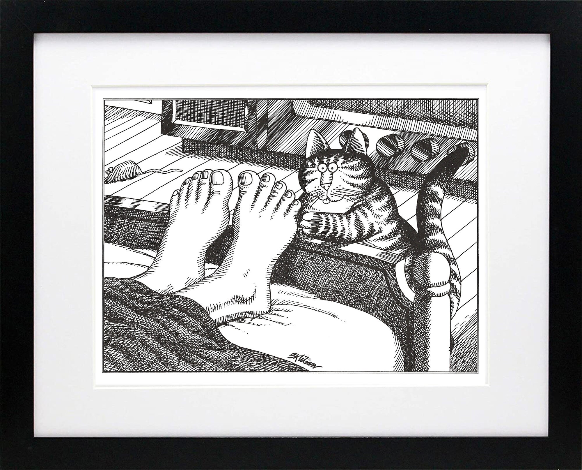 B. Kliban Cat Vintage Cat Art Print, Playful Cat Tickling Feet of ...