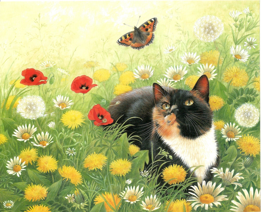 Lesley Anne Ivory Vintage Original Cat Print, Cat Artwork, Cat Wall Art ...