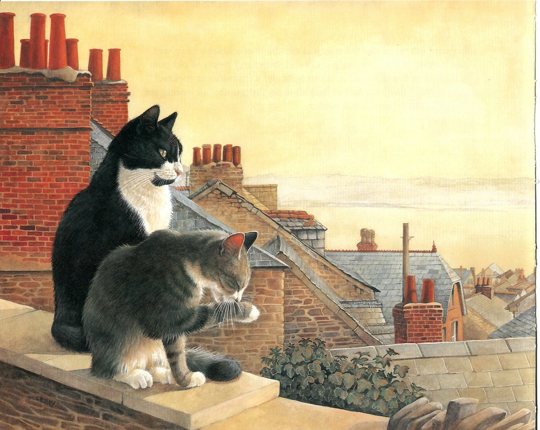 Lesley Anne Ivory Vintage Original Cat Print Cat Artwork Cat - Etsy