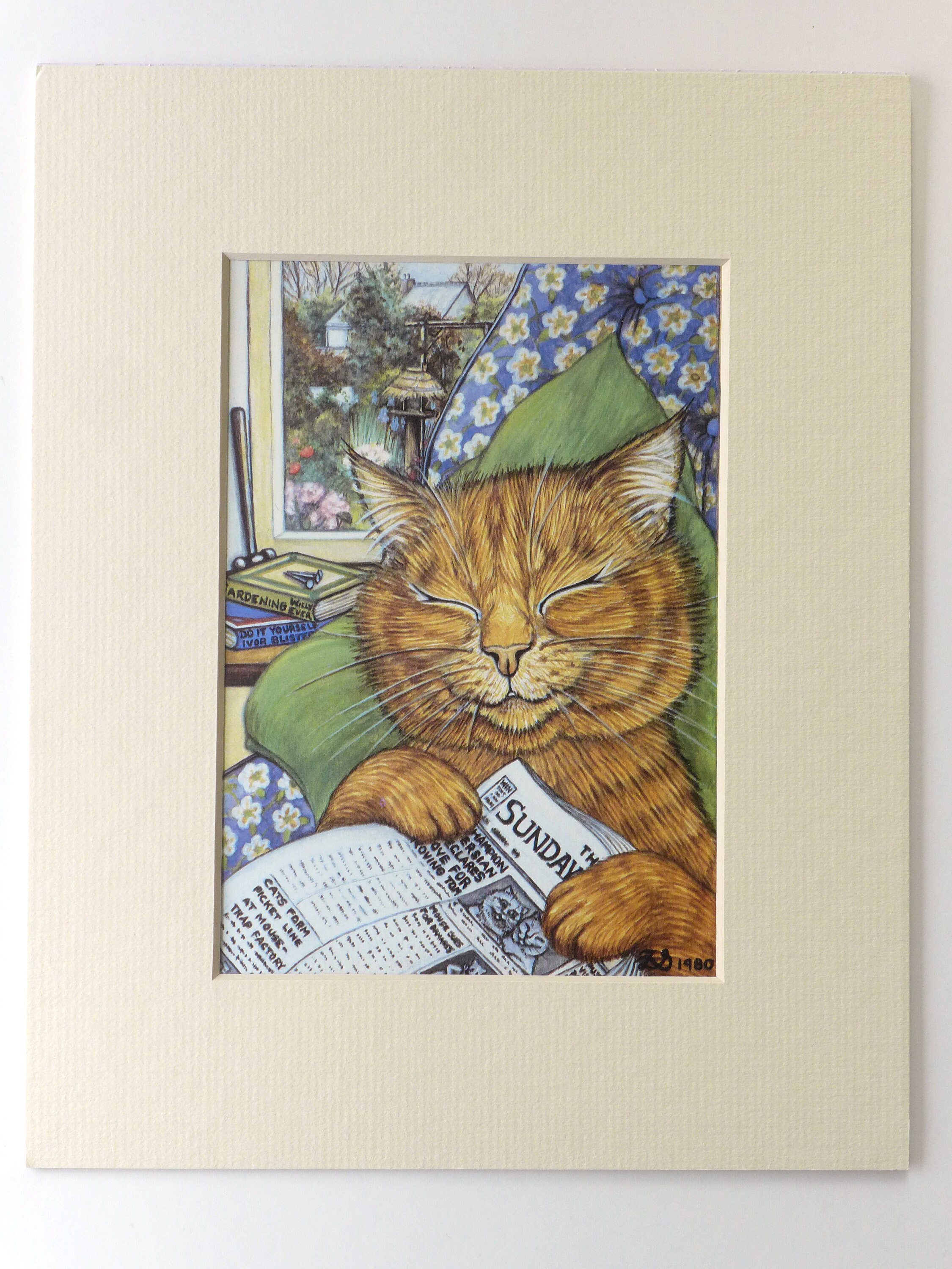 Zoe Stokes Fat Teddy Cat Art, Vintage Cat Print, Cat Artwork, Cat ...
