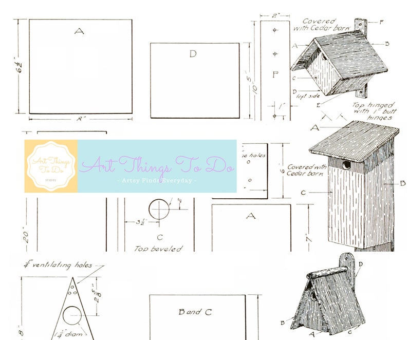 Instant Download Bird House Plans for 6 Common Backyard Birds DYI ...