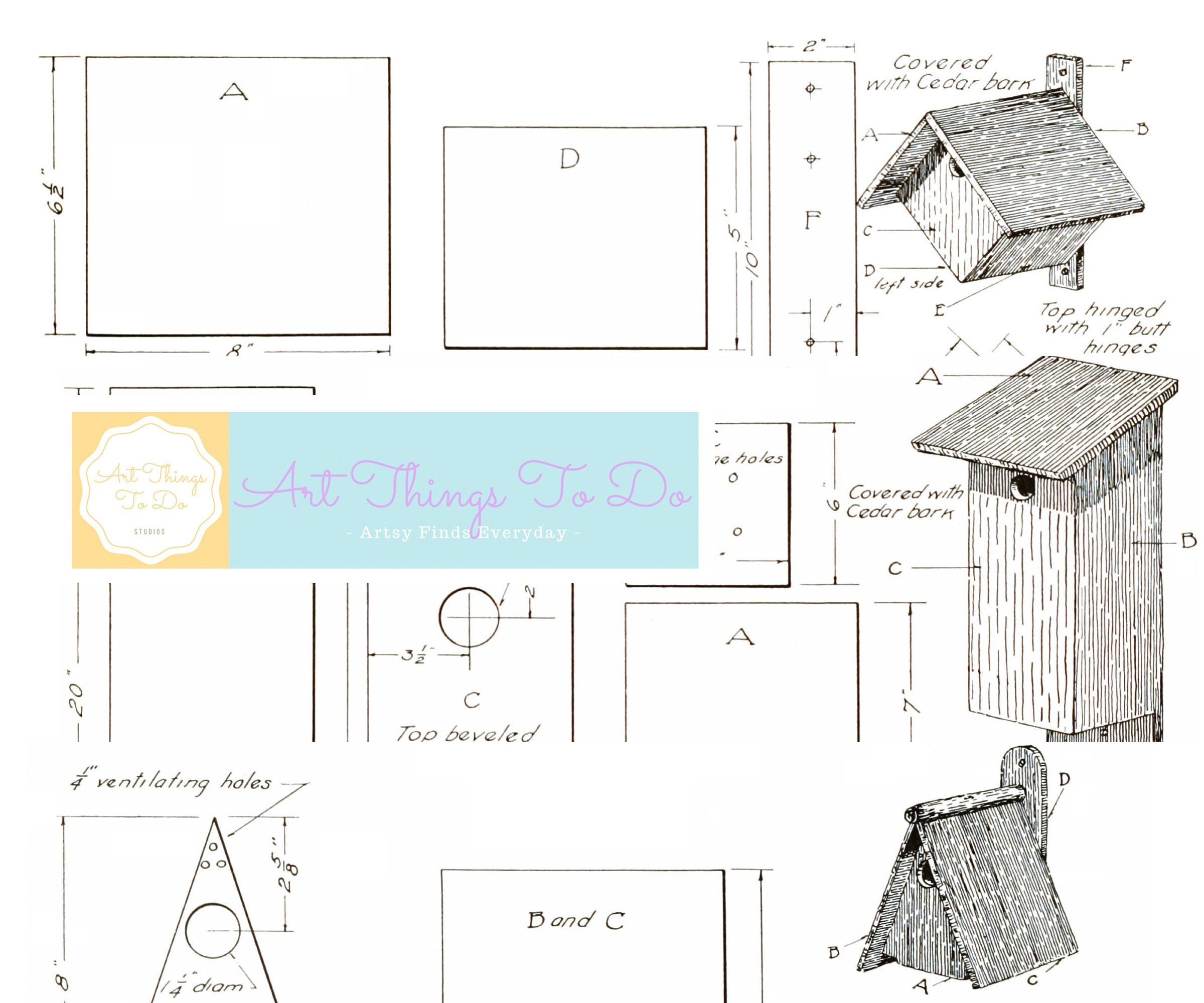 Instant Download Bird House Plans for 6 Common Backyard Birds DYI ...