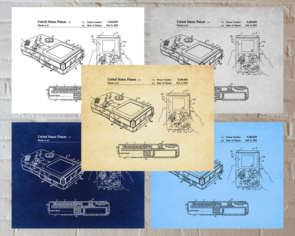 Nintendo Gameboy Patent, Nintendo Patent, Gameboy Patent, Electronic ...