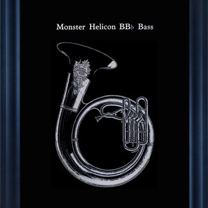 Band Instrument Bass Tuba Drawing. Vintage Musical Instrument Wall Art ...