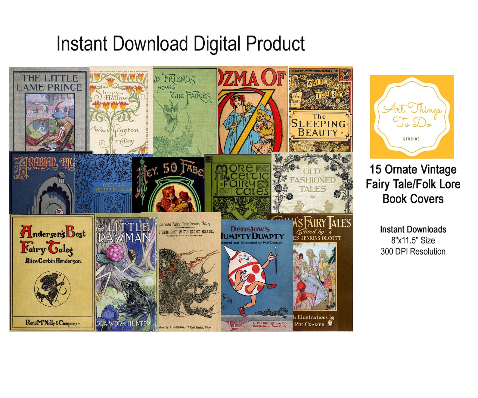 15 Vintage Illustrated Book Covers, Vintage, Junk Journal, Scrapbook ...