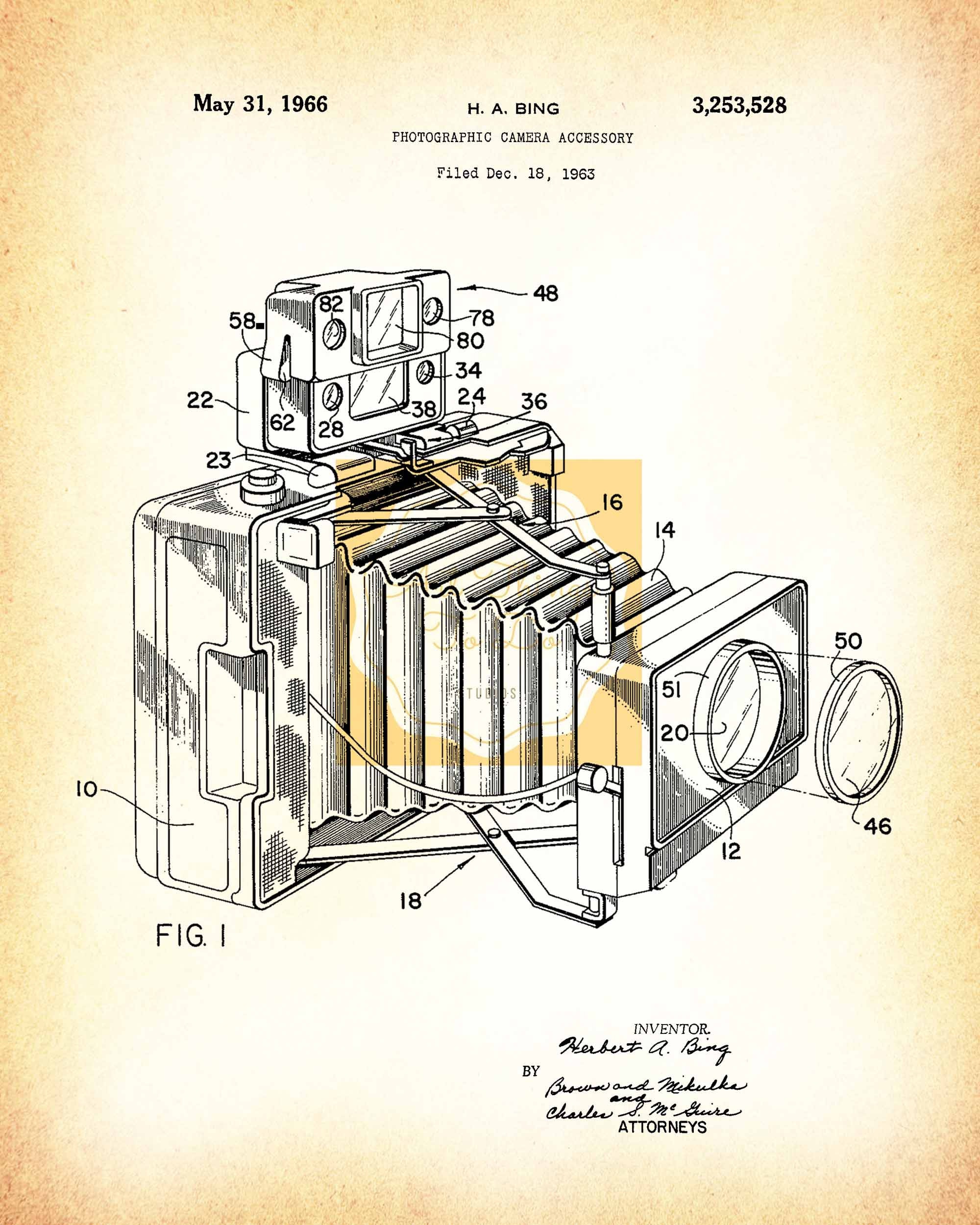 Eastman Kodak Folding Camera Patent, Camera Patent Prints, Patent Art ...