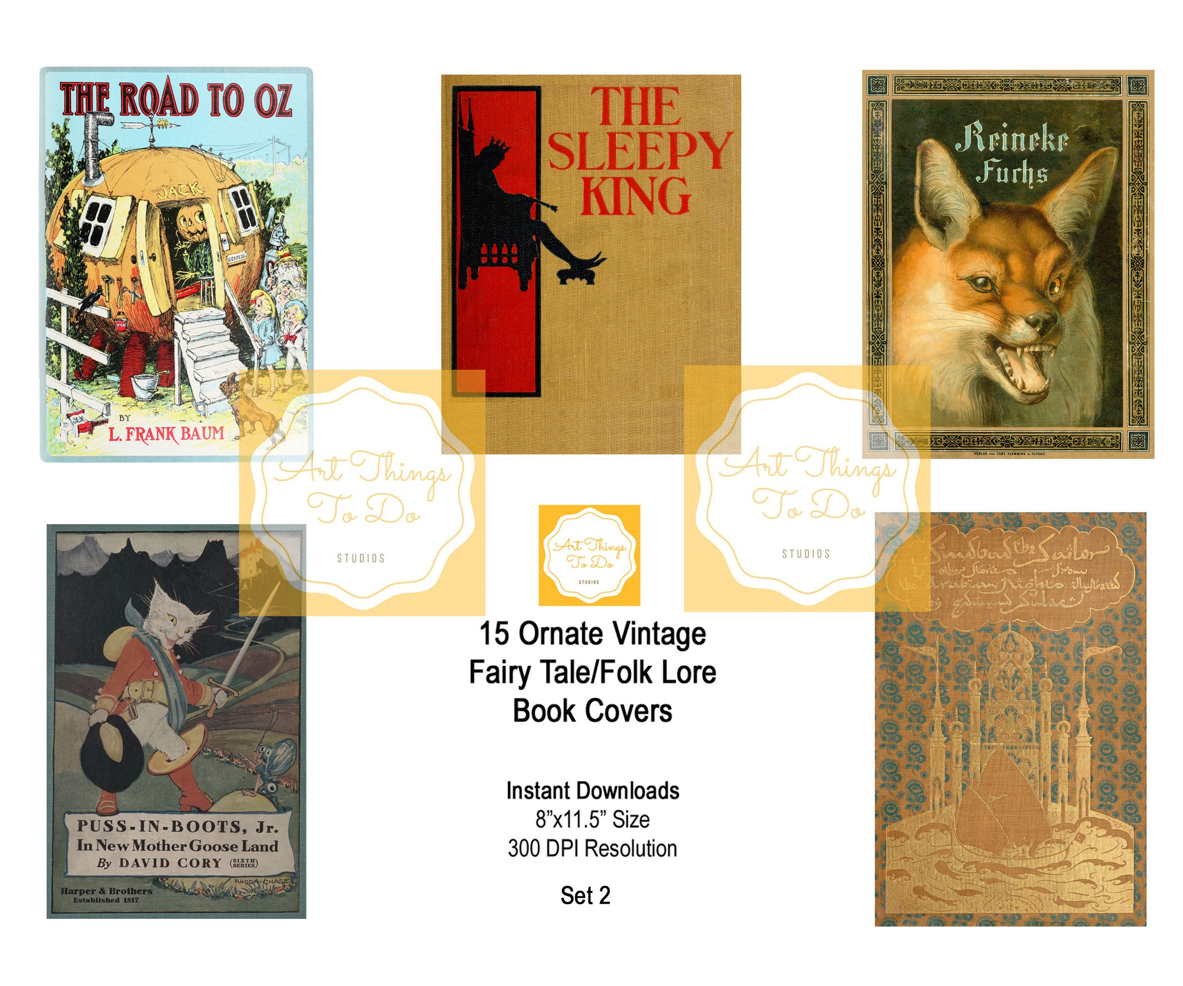 15 Vintage Fairy Tale Folk Lore Book Cover Digital Images for Craft Art ...