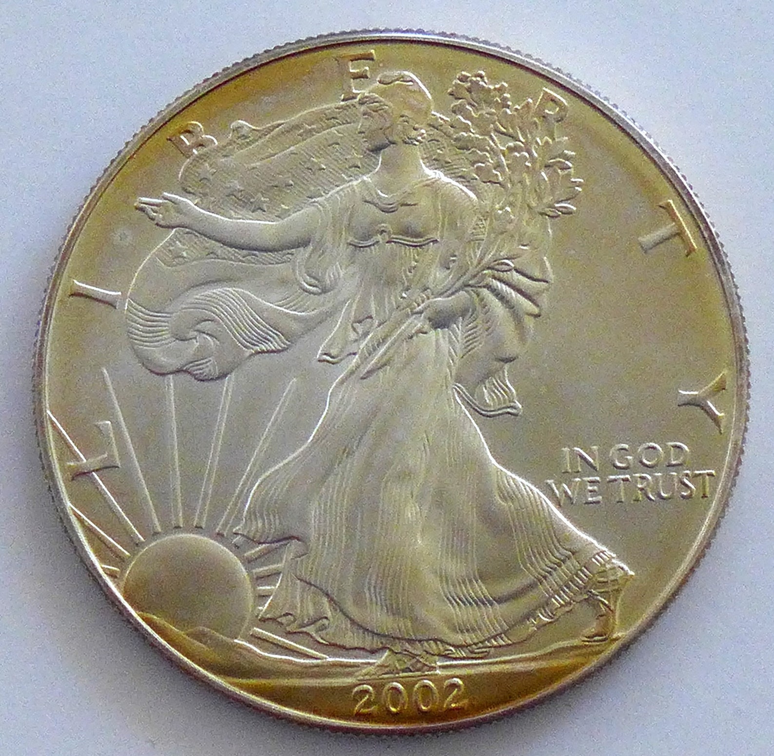 2002 American Silver Eagle BU 1 Oz Coin US One Dollar Mint Brilliant ...