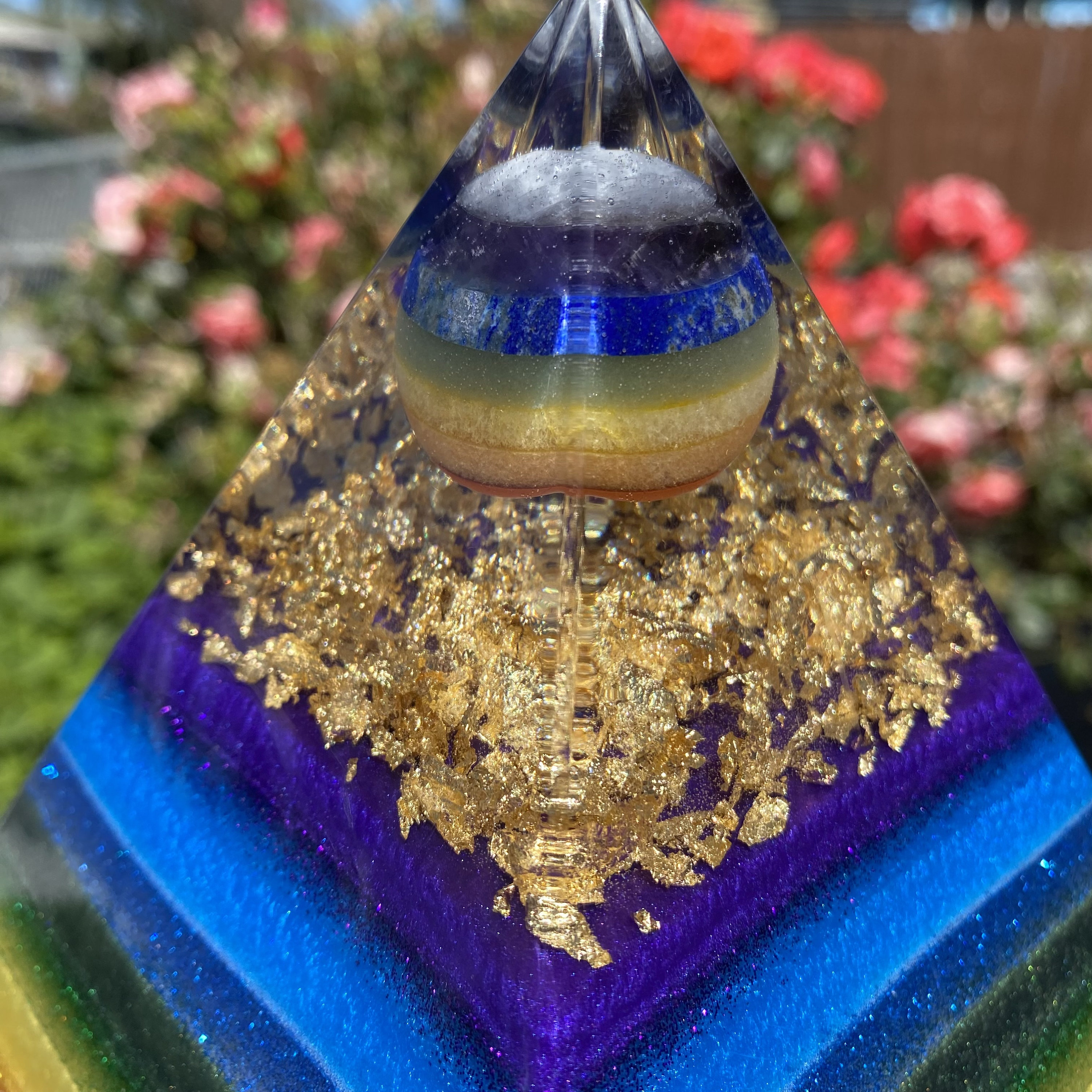 Seven Chakra Sphere Pyramid, Home Decor, Centerpiece, Crystal Art - Etsy
