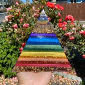 Seven Chakra Sphere Pyramid, Home Decor, Centerpiece, Crystal Art - Etsy