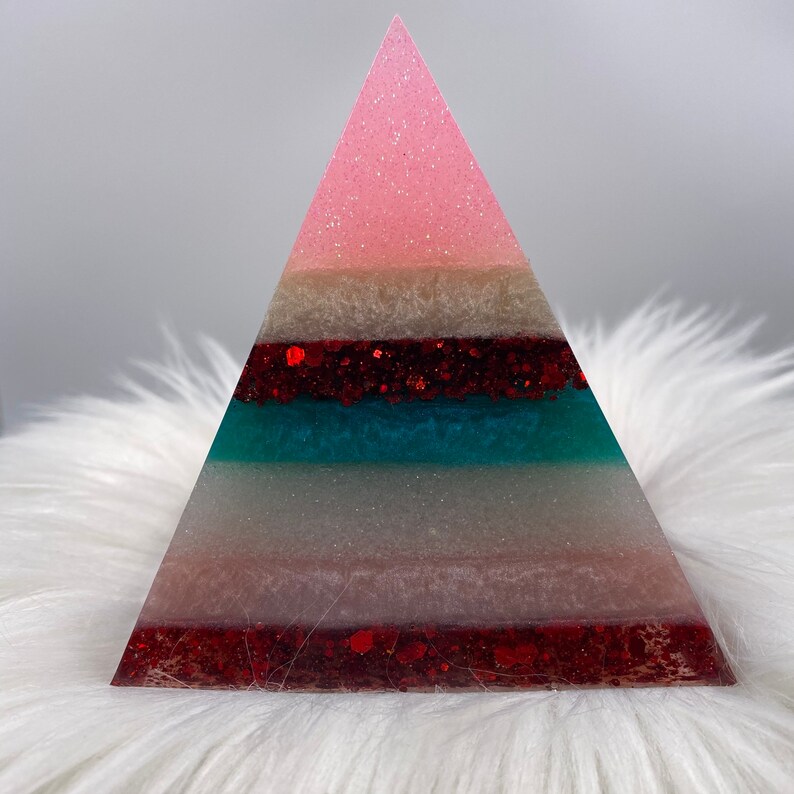 Champagne Light Pink Dark Red and Teal Mini Pyramid Home - Etsy