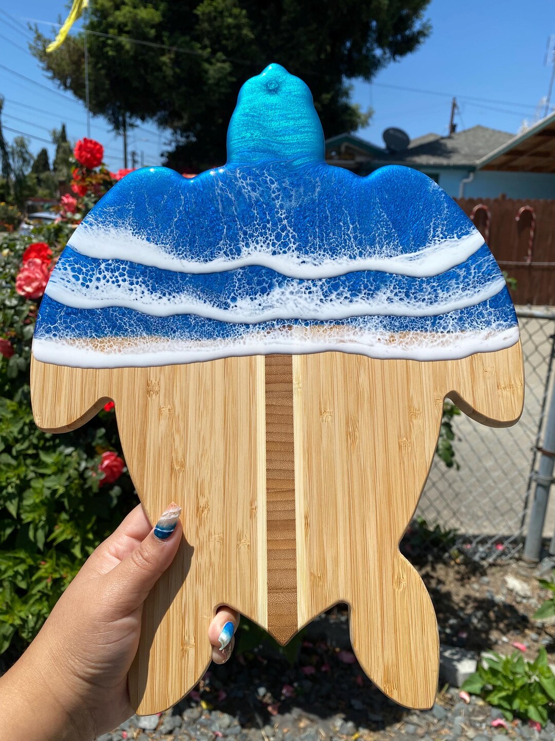 Beach Themed Turtle Shaped Bamboo Wood Charcuterie Board - Etsy