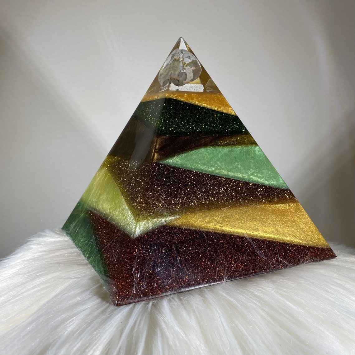 Tree Agate Stone Pyramid Home Decor Resin Pyramid - Etsy