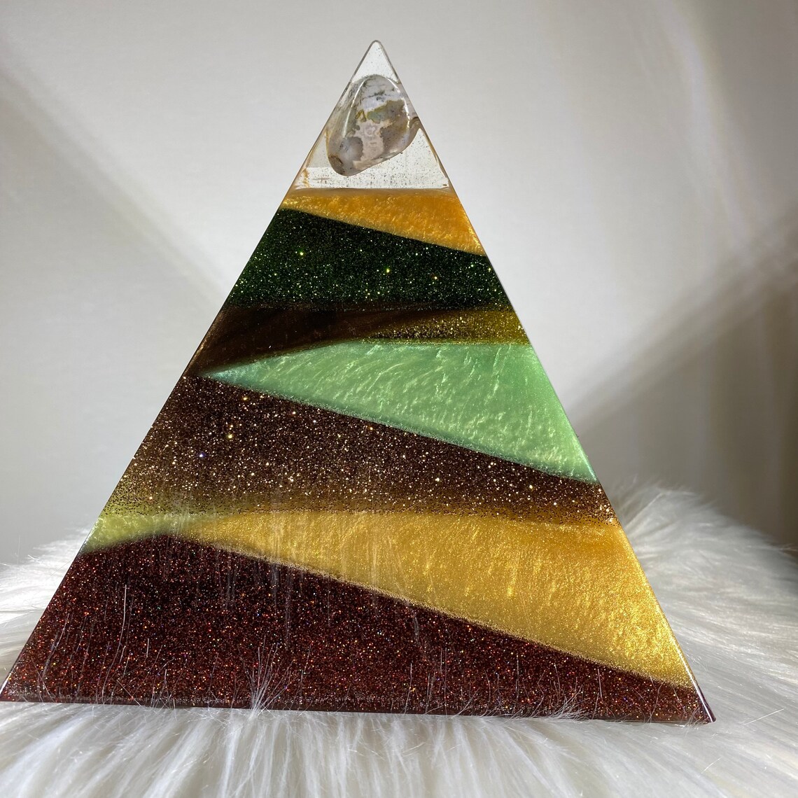 Tree Agate Stone Pyramid Home Decor Resin Pyramid - Etsy