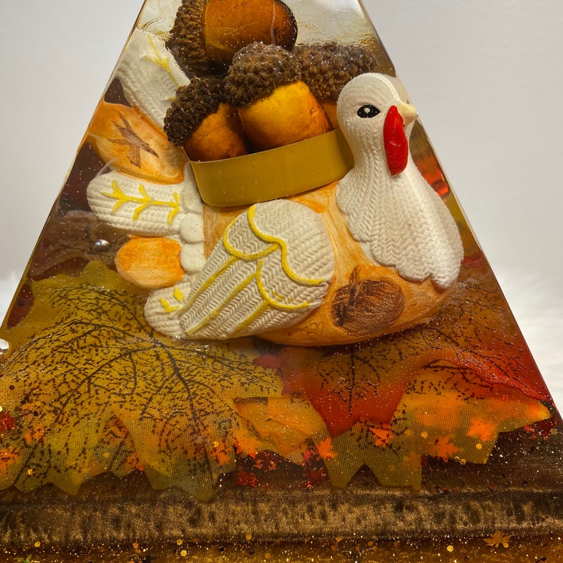 Thanksgiving Turkey Pyramid With Leaves and Acorns Home - Etsy
