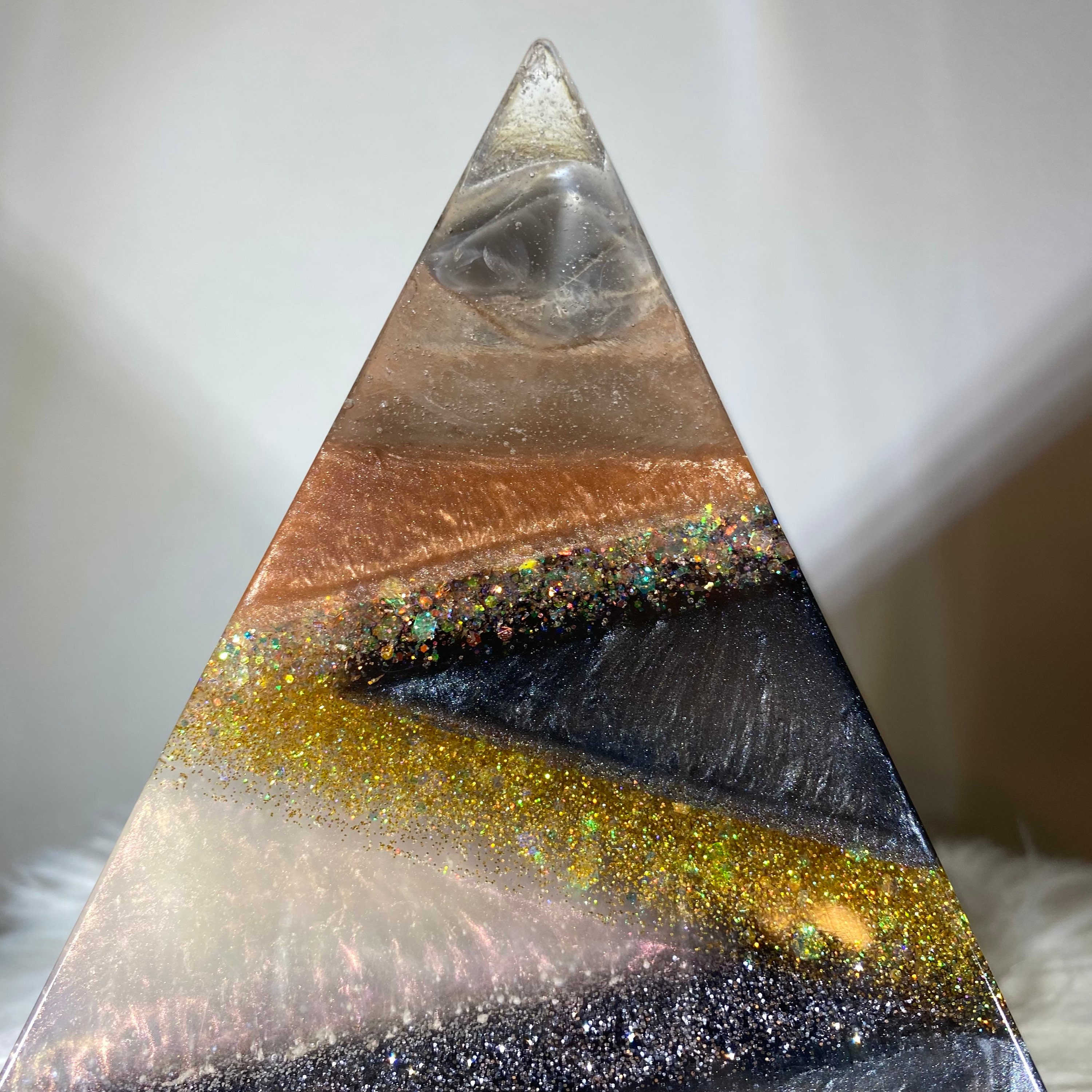 Black Moonstone Pyramid Resin Pyramid Home Decor | Etsy