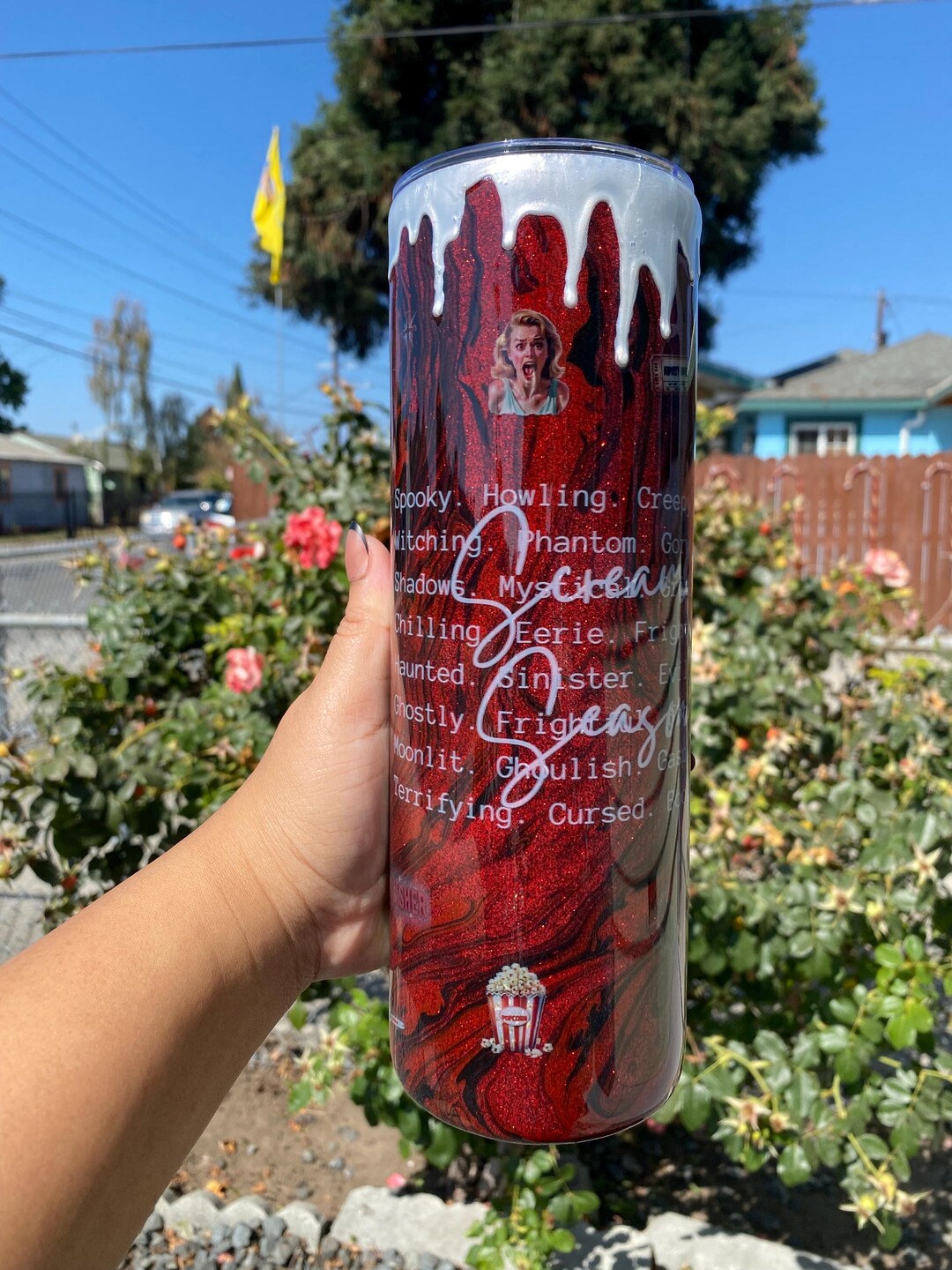 Scream Season Words Stainless Steel 30oz Skinny Tumbler - Etsy