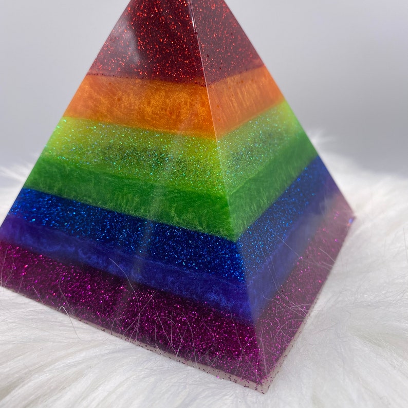 Mini Rainbow Pyramid Home Decor Paperweight | Etsy