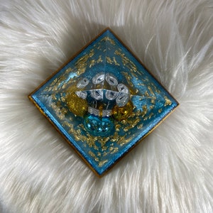 Blue and Gold Ornament Mini Pyramid, Home Decor, Resin Pyramid - Etsy