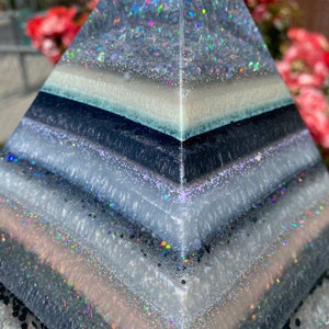 Rainbow Moostone Pyramid, Home Decor, Centerpiece, Crystal Art - Etsy