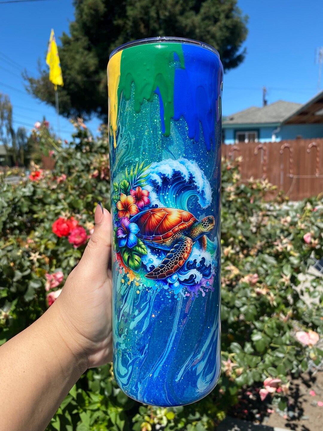 Sea Turtle Hydro Dip Stainless Steel 30oz Skinny Tumbler - Etsy