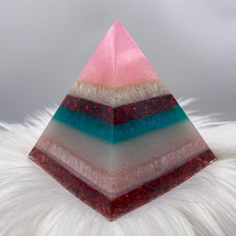 Champagne Light Pink Dark Red and Teal Mini Pyramid Home - Etsy
