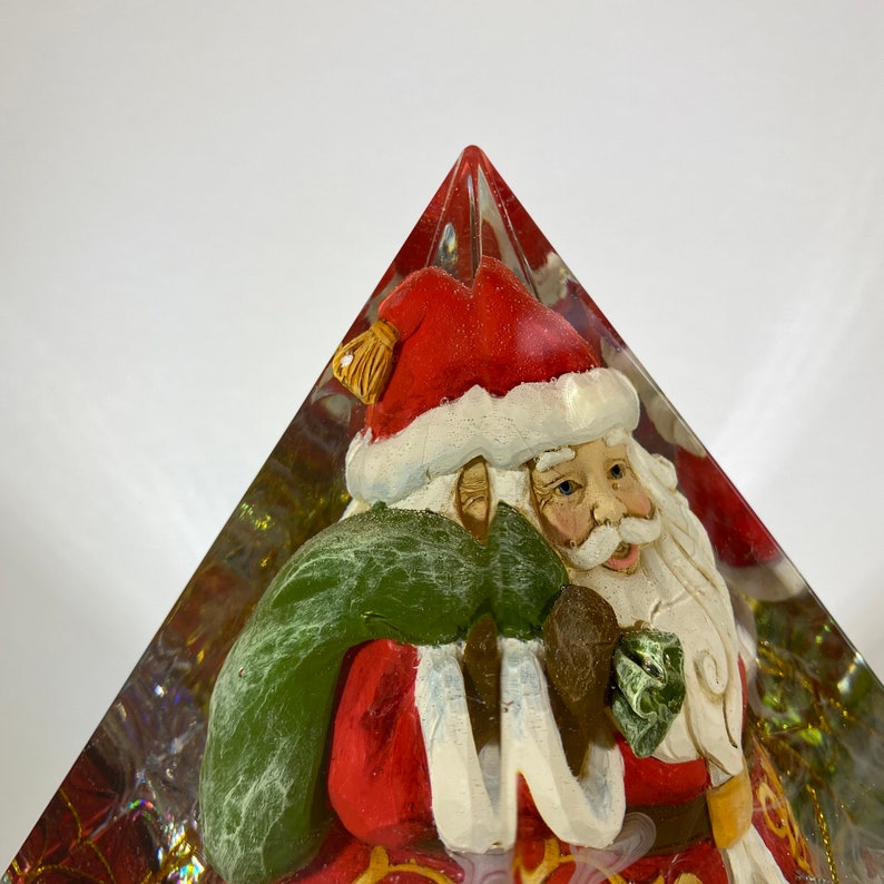 Santa Pyramid Christmas Decorations Resin Pyramid - Etsy
