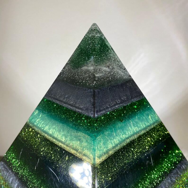 Green Obsidian Stone Pyramid, Home Decor, Resin Pyramid - Etsy