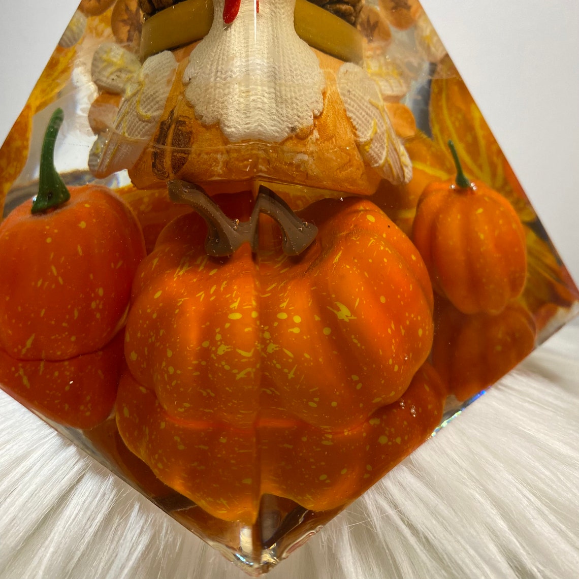 Thanksgiving Turkey Pyramid With Pumpkins and Pine Cones, Home Decor ...