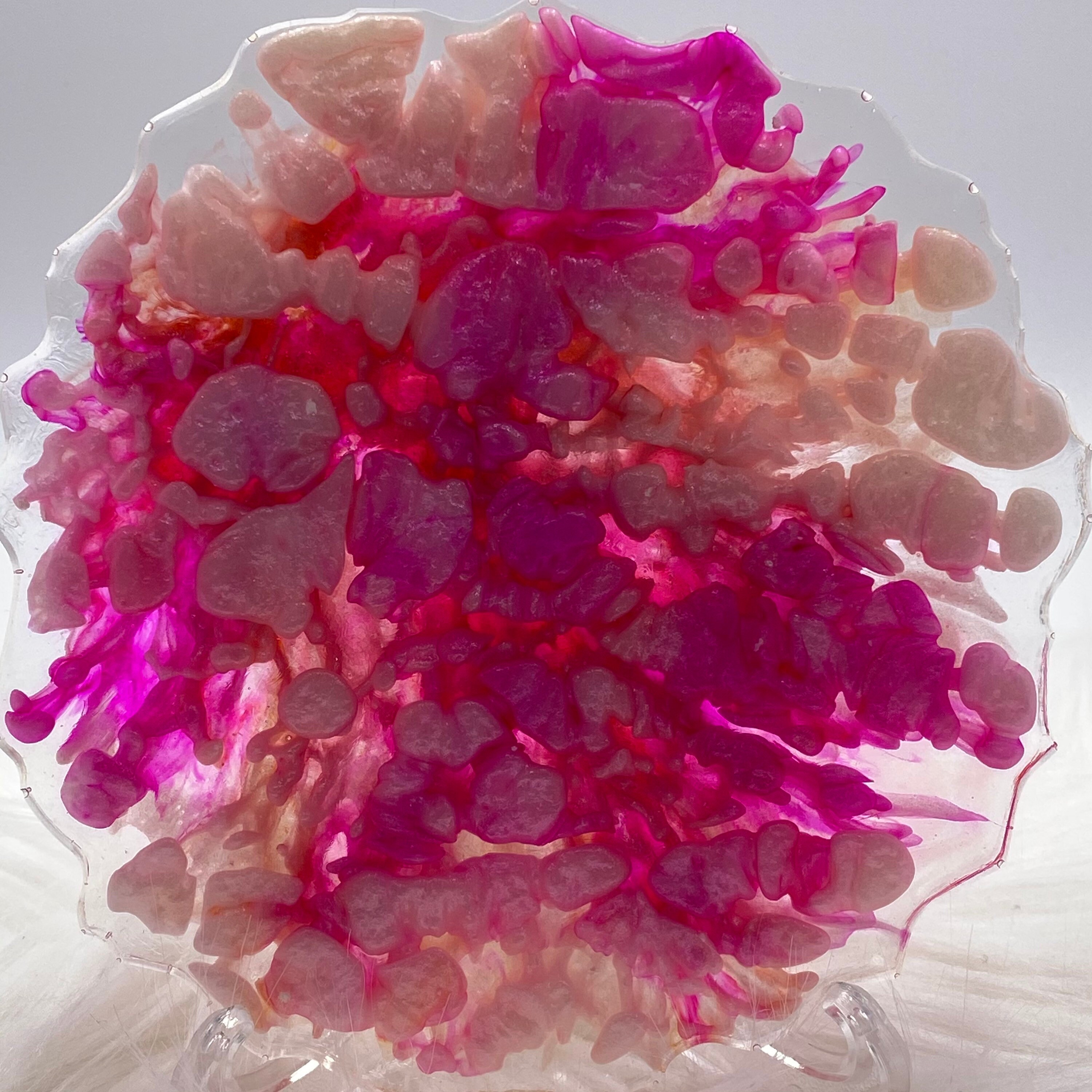 Set of 4 Pink Geode Coasters Home Decor Coaster set | Etsy