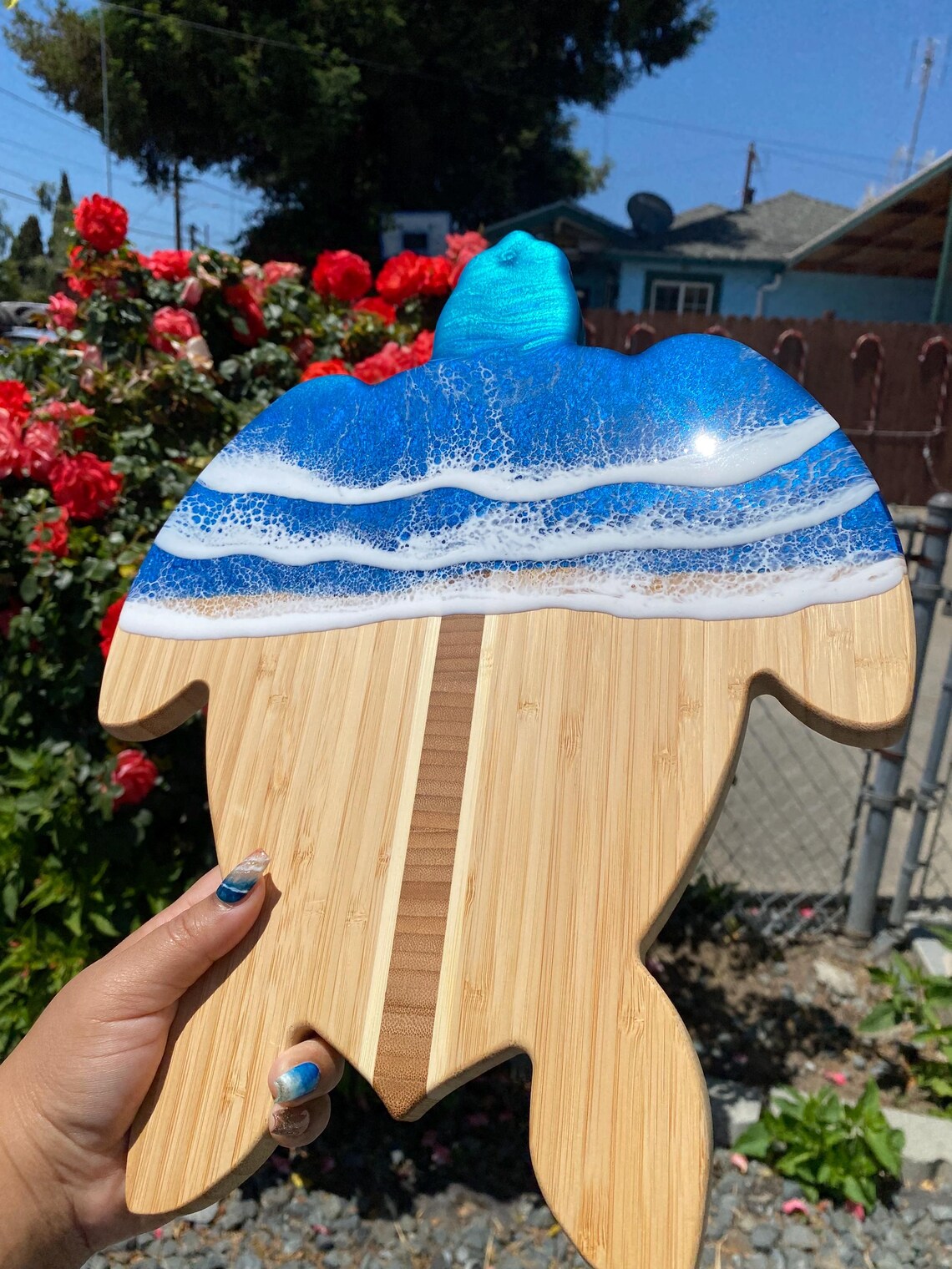 Beach Themed Turtle Shaped Bamboo Wood Charcuterie Board - Etsy