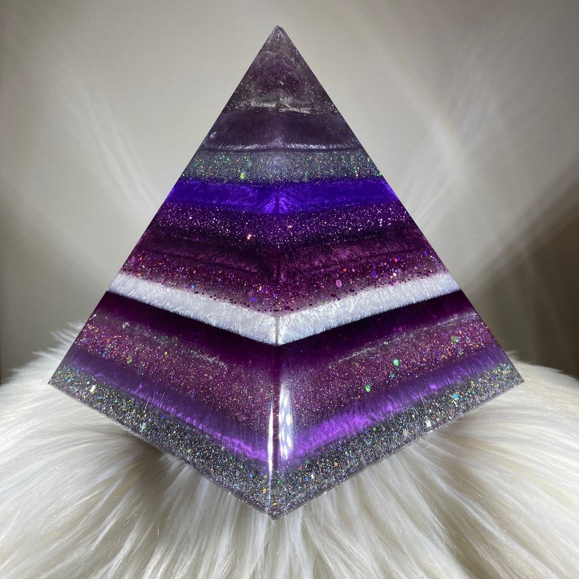 Amethyst Stone Pyramid Home Decor Resin Pyramid - Etsy