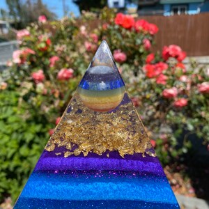 Seven Chakra Sphere Pyramid, Home Decor, Centerpiece, Crystal Art - Etsy