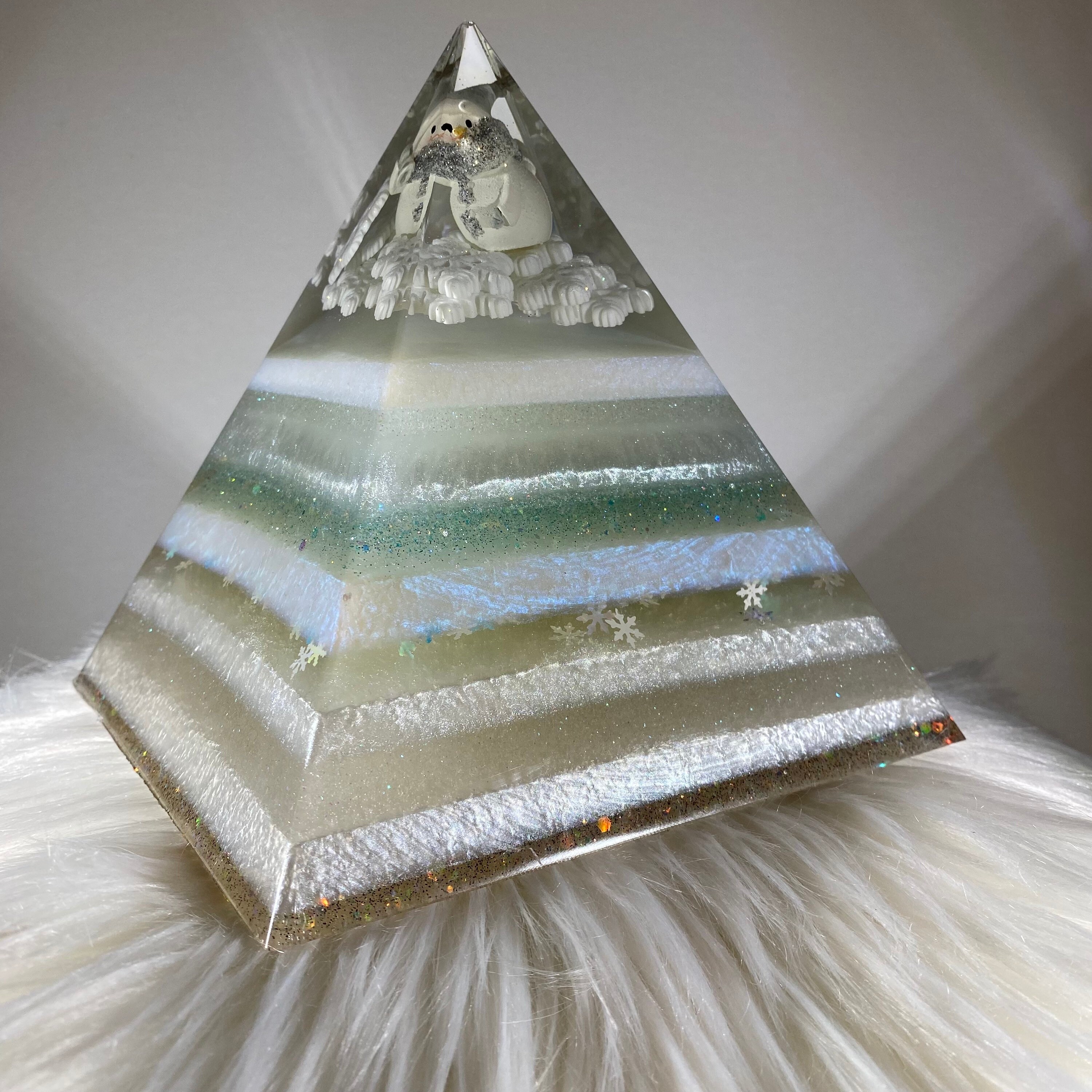 Snowman and Snow Flakes Pyramid, Resin Pyramid, Christmas Home Decor - Etsy