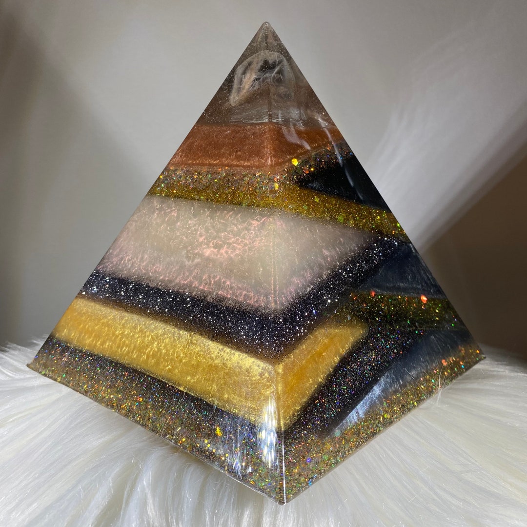 Black Moonstone Pyramid, Resin Pyramid, Home Decor - Etsy