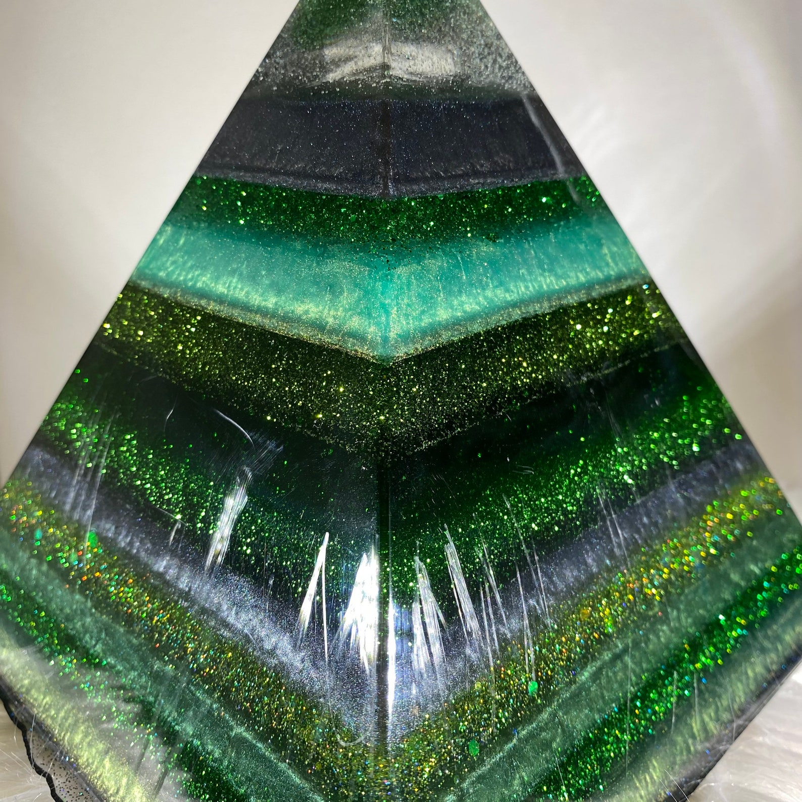 Green Obsidian Stone Pyramid, Home Decor, Resin Pyramid - Etsy