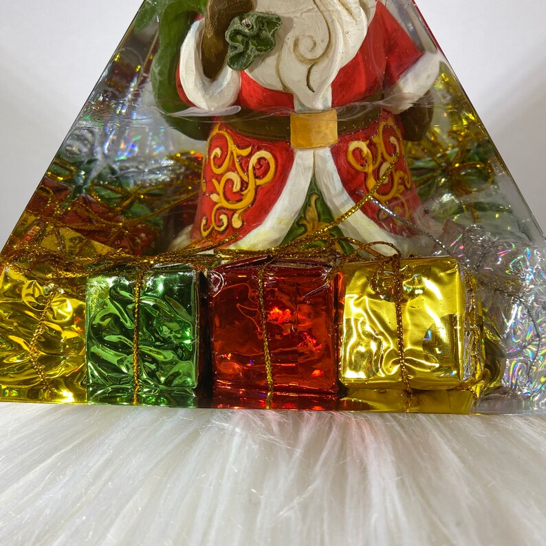 Santa Pyramid Christmas Decorations Resin Pyramid - Etsy