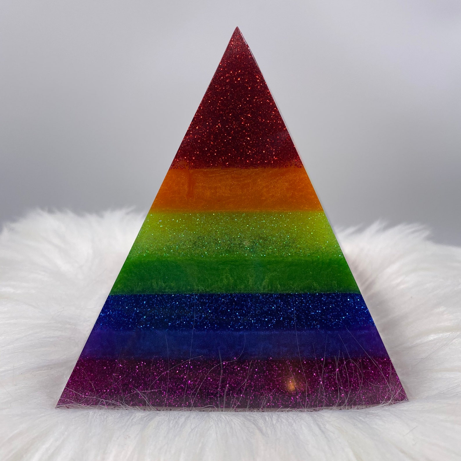 Mini Rainbow Pyramid Home Decor Paperweight | Etsy