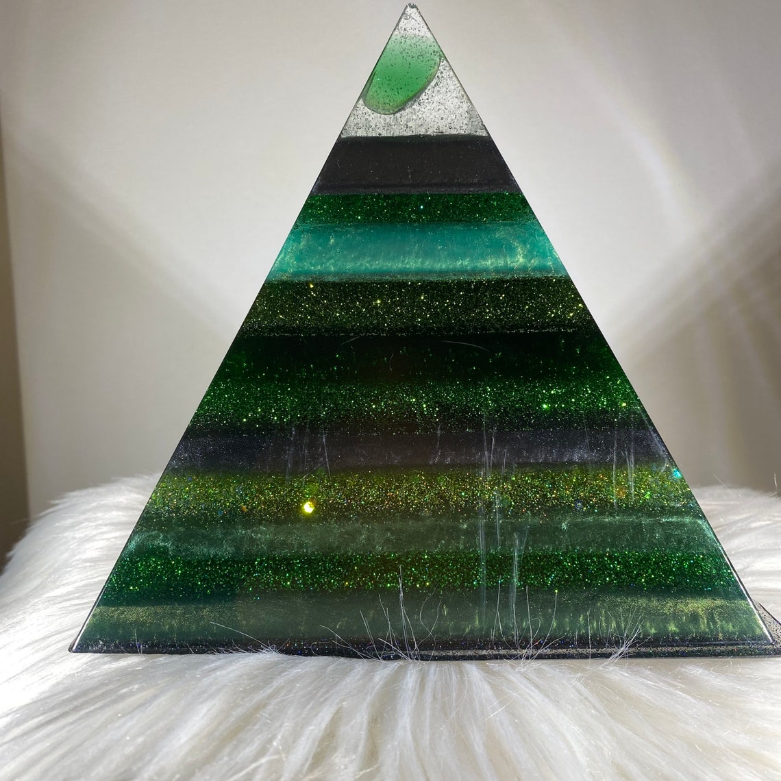 Green Obsidian Stone Pyramid Home Decor Resin Pyramid | Etsy