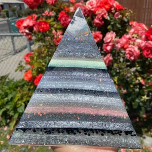 Rainbow Moostone Pyramid, Home Decor, Centerpiece, Crystal Art - Etsy