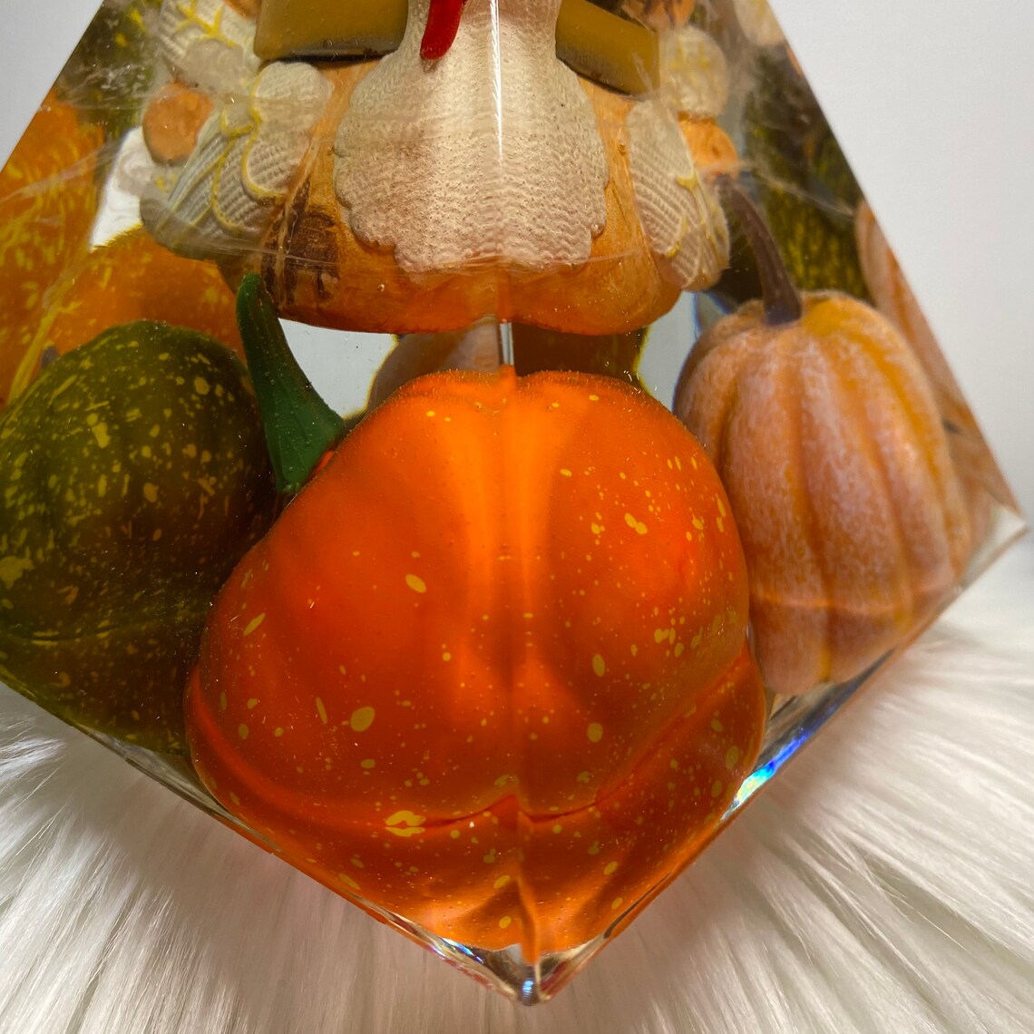 Thanksgiving Turkey Pyramid With Pumpkins and Pine Cones, Home Decor ...