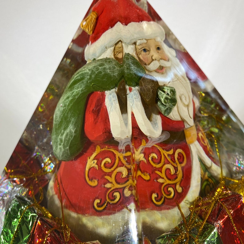 Santa Pyramid Christmas Decorations Resin Pyramid - Etsy