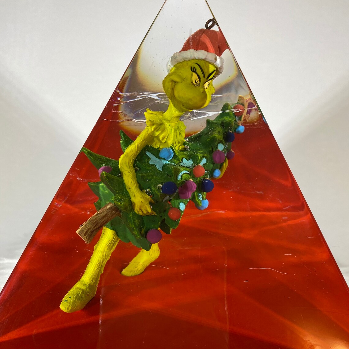 Grinch With Tree Pyramid Resin Pyramid Christmas Decorations | Etsy
