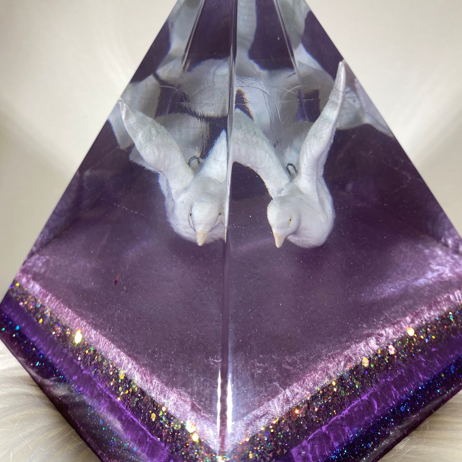 Purple Dove Pyramid Resin Pyramid Home Decor - Etsy