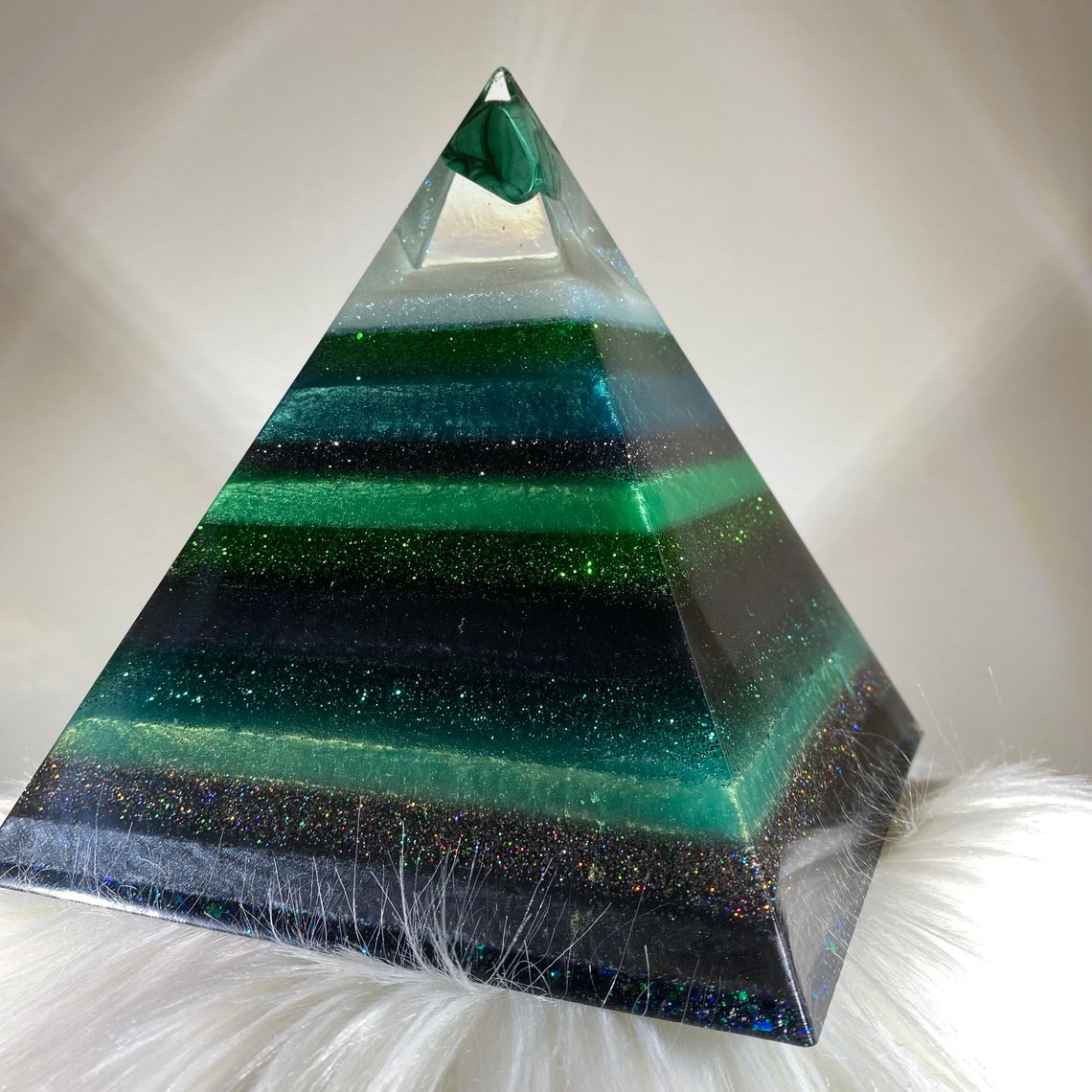 Malachite Stone Pyramid Home Decor Resin Pyramid - Etsy