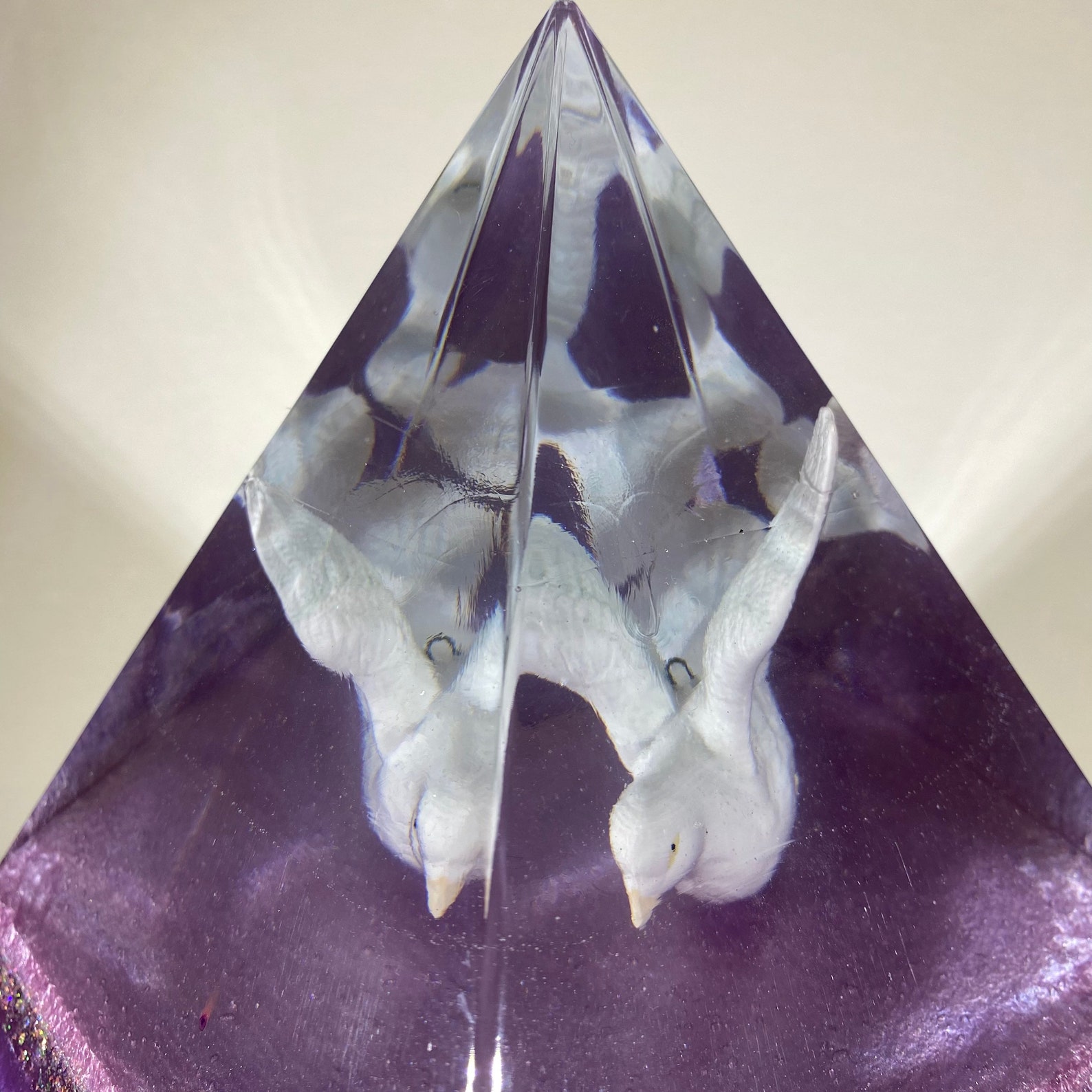 Purple Dove Pyramid Resin Pyramid Home Decor - Etsy