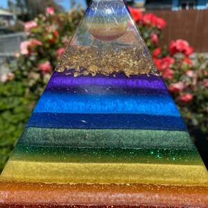Seven Chakra Sphere Pyramid, Home Decor, Centerpiece, Crystal Art - Etsy