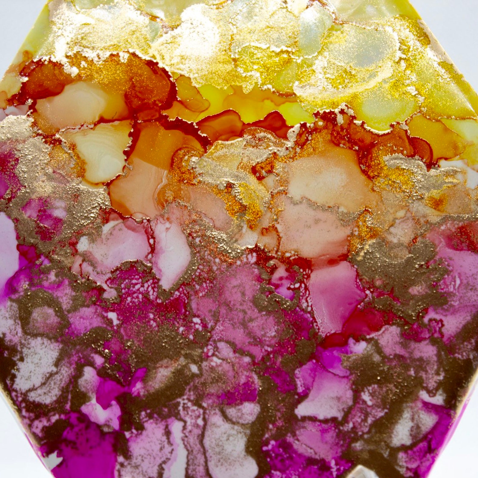 Set of 4 Coasters Red Hexagon Coasters Orange Coasters | Etsy